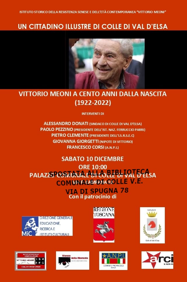 Due iniziative per i 100 anni dalla nascita di Vittorio Meoni – Anpi Siena